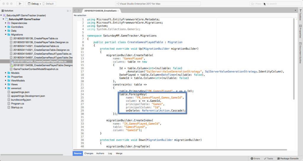 Introduction to ORMs for DBAs: Part 6 – Create GamesPlayed Table and ...